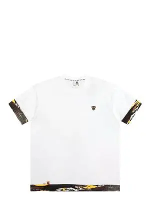 AAPE BY *A BATHING APE Moonface-logo Printed-trim T-shirt - White