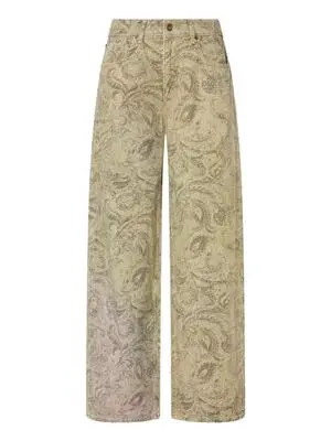 Liu Jo Boyfriend Trousers With Glitter Print - Neutrals