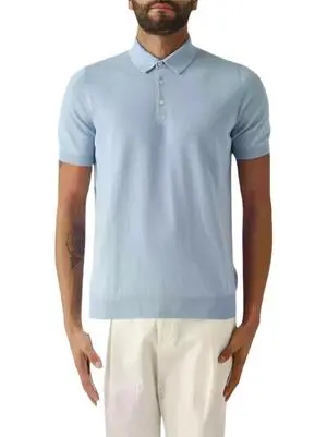 GRAN SASSO Short-sleeve Polo Shirt - Blue