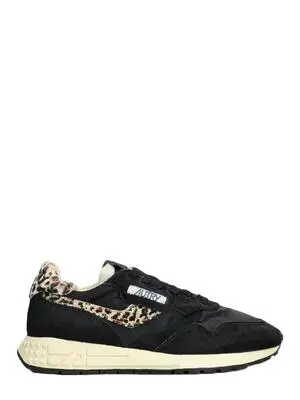 AUTRY Autry Reelwind Low Leopard-Print Panelled Sneakers Black