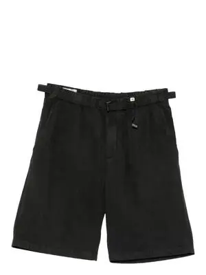 MYTHS Belted Straight-leg Shorts - Black