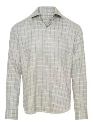 SONRISA Check-pattern Long-sleeve Shirt - Grey