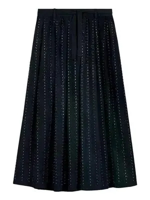Maje Embellished A-line Midi Skirt - Blue