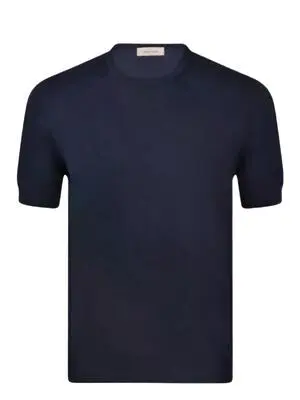 GRAN SASSO Short Sleeve Crew Neck Sweater - Blue