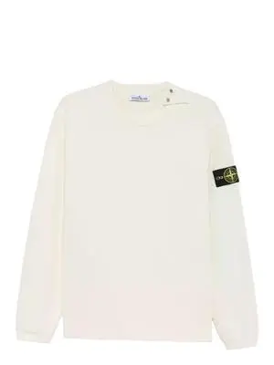 Stone Island Logo Patch Crew Neck Sweater - Neutrals