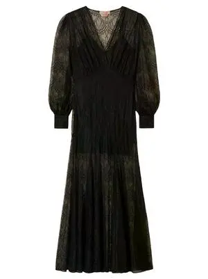 TWINSET Valenciennes Lace Long Dress - Black