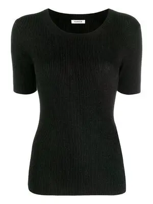 P.a.r.o.s.h P.A.R.O.S.H. Ribbed-Knit Short-Sleeve T-Shirt Black