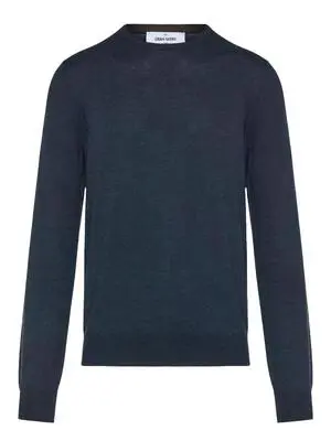 GRAN SASSO Fine Knit Crew Neck Long Sleeve Sweater - Blue