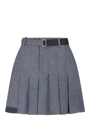 Sacai Pleated Belted Shorts - Grey