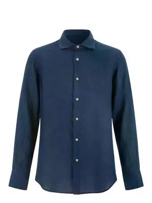 MC2 SAINT BARTH Linen Shirt - Blue