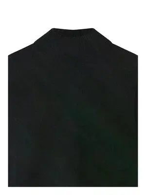 Momoni Sleeveless High Neck Jumper With Metallic Trim - Black