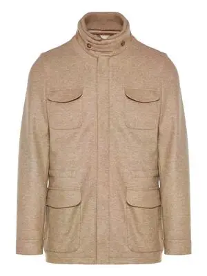 MANDELLI High-neck Multi-pocket Jacket - Neutrals