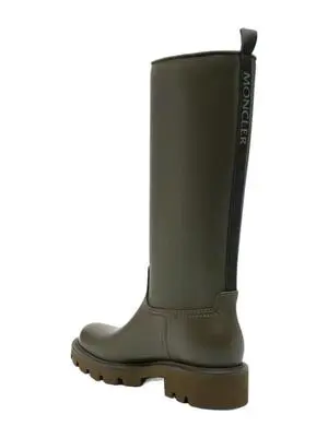 Moncler Kickstream Logo-patch Boots - Green