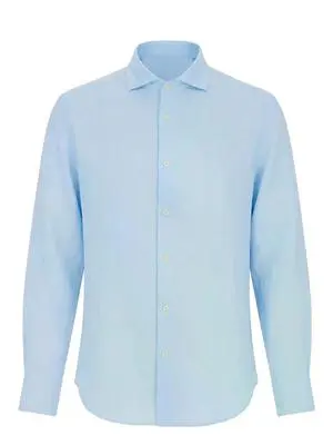 MC2 SAINT BARTH Pamplona Linen Long-sleeve Shirt - Blue