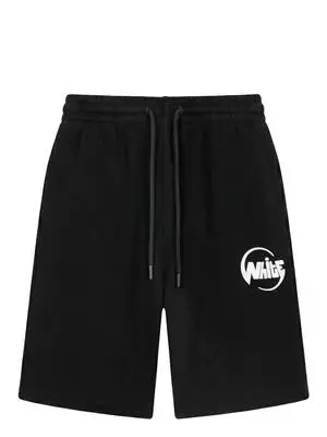 Off-White Logo Print Drawstring Shorts - Black