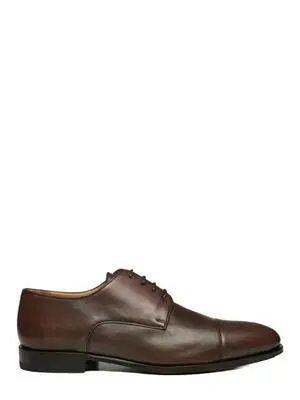 TESTONI Cap-toe Lace-up Derby Shoes - Brown