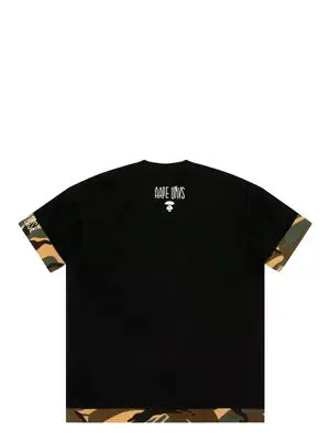 AAPE BY *A BATHING APE Moonface Camouflage-trim T-shirt - Black