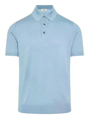 MANDELLI Short-sleeve Polo Shirt - Blue