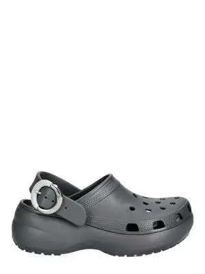 CROCS Platform Dipped Buckle Platform Mules - Grey