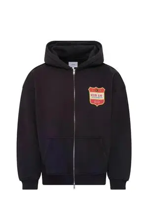 Rhude Filitaro Crest Zip-up Hoodie - Black