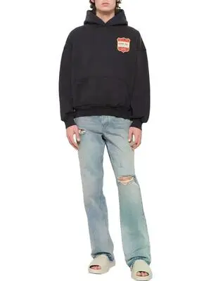 Rhude Crest Graphic Kangaroo Pocket Hoodie - Black