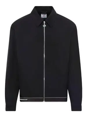 Casablanca Logo Embroidered Zip-up Jacket - Black