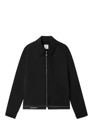 Casablanca Logo Embroidered Zip-up Jacket - Black