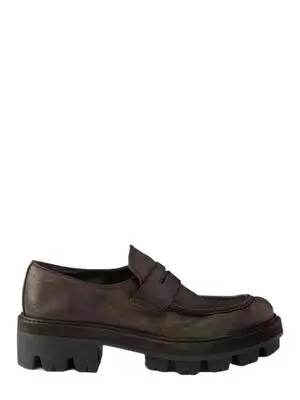 Prada Leather Loafers - Brown