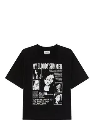 AMISH SUPPLIES Graphic Print Cropped T-shirt - Black