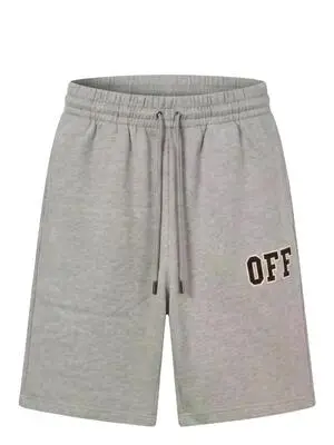 Off-White Logo Patch Drawstring Waist Shorts - Grey