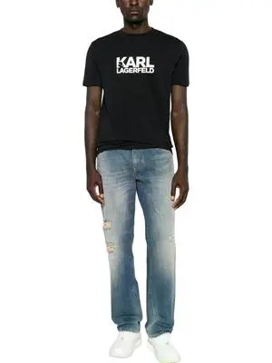 Karl Lagerfeld Logo-print Cotton T-shirt - Black