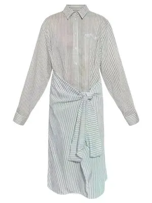 DIESEL® Striped Tie-front Shirt Dress - Neutrals