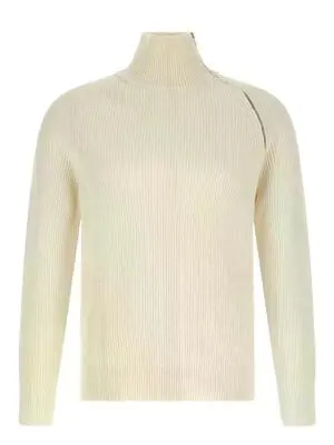 RIVIERA Riviera Ribbed Knit Asymmetric Zip Sweater