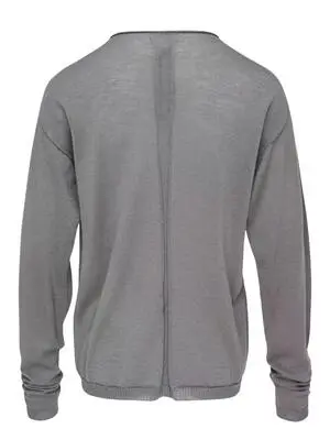 Rick Owens Slashed Oversized Knit Sweater - Grey