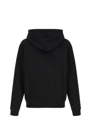 JIL SANDER Logo Print Drawstring Hoodie - Black