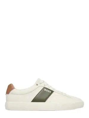 BOSS Logo Print Lace-up Sneakers - White