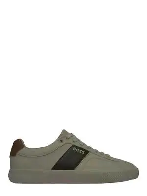 BOSS Logo Print Lace-up Sneakers - White