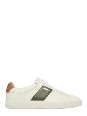 BOSS Logo Print Lace-up Sneakers - White