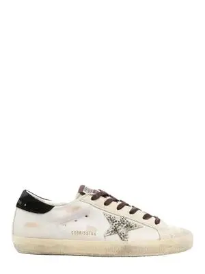 GOLDEN GOOSE Leather Distressed Star Patch Sneakers - Neutrals