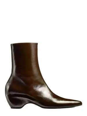 Khaite Sybil Pointed-toe Ankle Boots - Brown