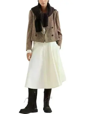 BRUNELLO CUCINELLI Brunello Cucinelli Sparkling Virgin Wool Chevron Cropped Blazer