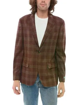 Corneliani Checked-pattern Single-breasted Blazer - Red
