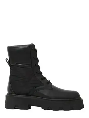 Moncler Aurea Quilted Lace-up Boots - Black
