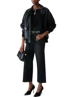 Liu Jo Cropped Flare Jeans With Whiskering And Distressing - Black