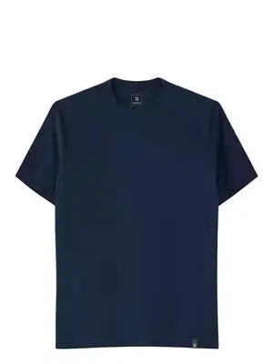 Boggi Milano T-shirt In Stretch Supima Cotton Jersey - Blue