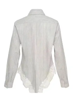 N°21 Striped Lace-trim Shirt - Blue