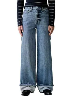 Dkny Faded Wide-leg Jeans - Blue