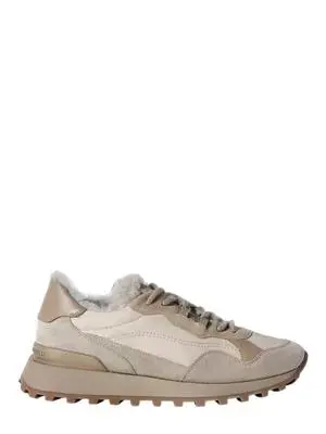 Brunello Cucinelli Shearling-lined Monili Sneakers - Neutrals