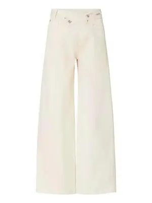 Liu Jo Asymmetrical Waistband Straight Trousers - Neutrals