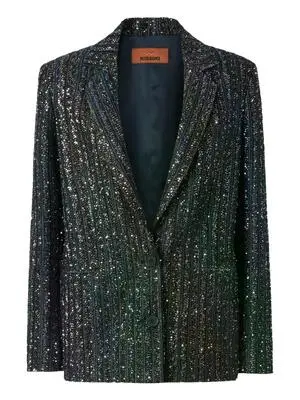 Missoni Sequined Striped Blazer - Blue